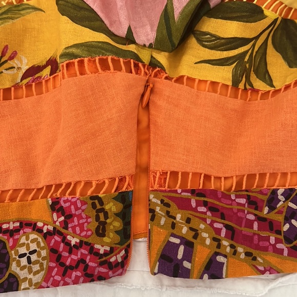 FARM Rio | Tops | Farm Rio Rainbow Mixed Prints Tiered Linen Blend Top ...